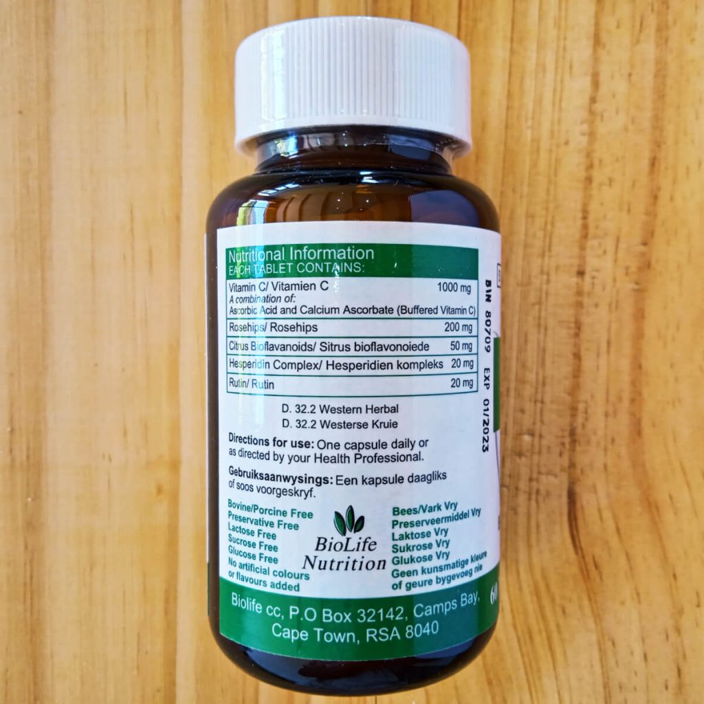 BioLife Nutrition Vitamin C 1000mg – Buffered Complex | 60 Tablets ...